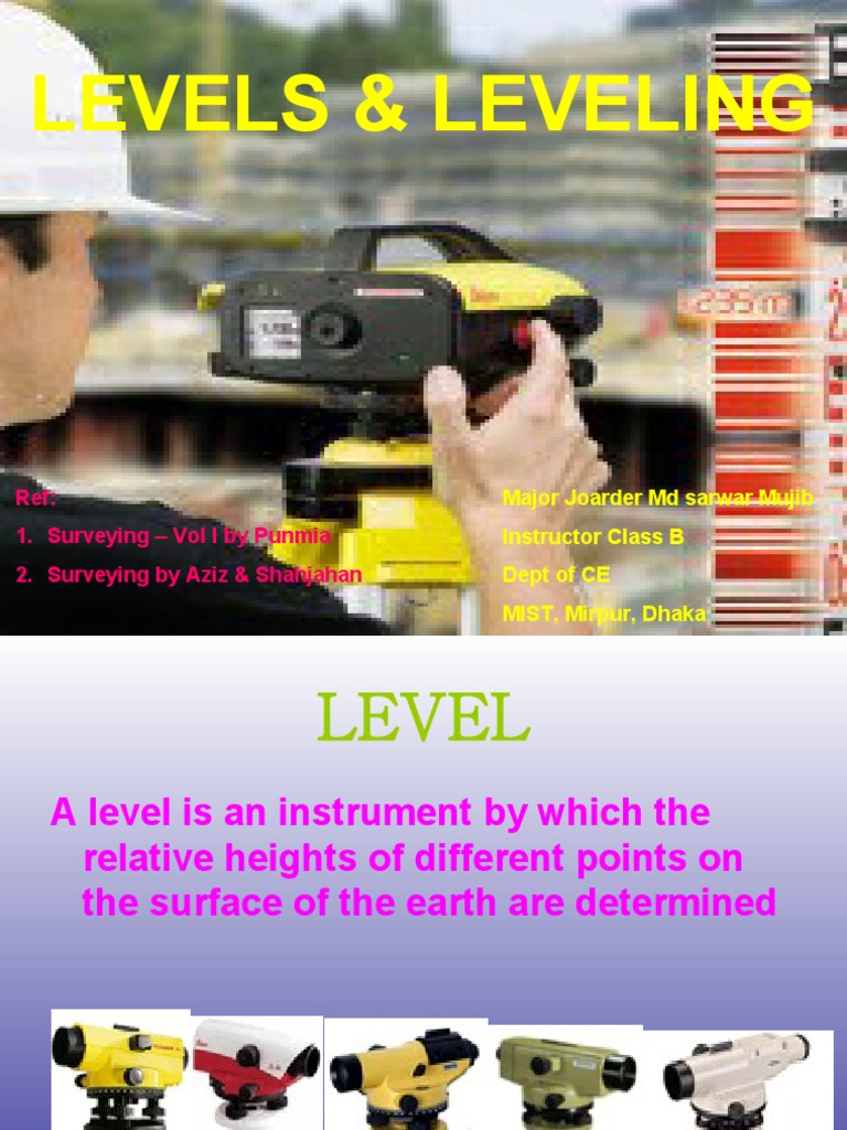 Levels & Leveling: Ref: 1. Surveying - Vol I by Punmia 2. Surveying by ...
