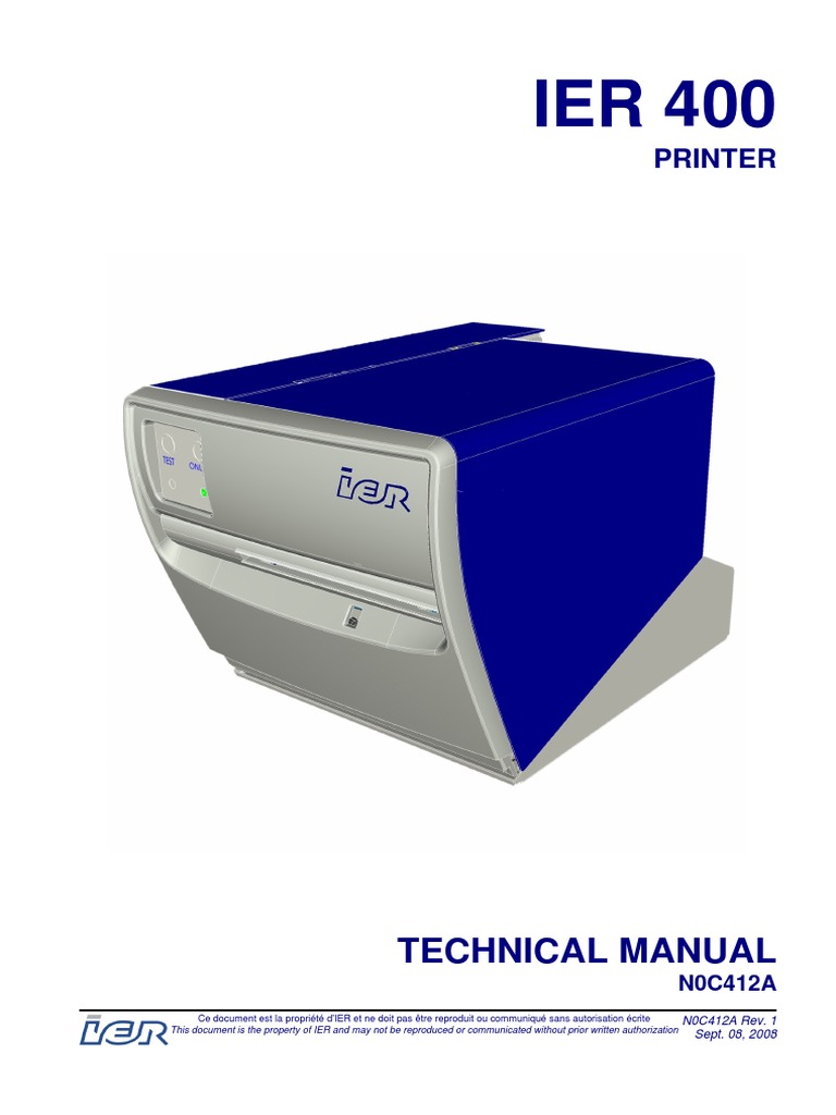 IER 400 Printer Technical Manual | PDF | Ip Address | Icon (Computing)