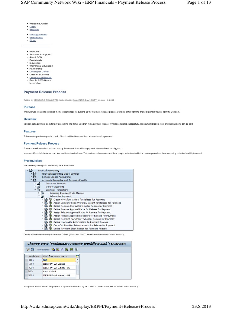 FI Paymen Release Workflow Procedure | PDF | Enterprise Resource ...