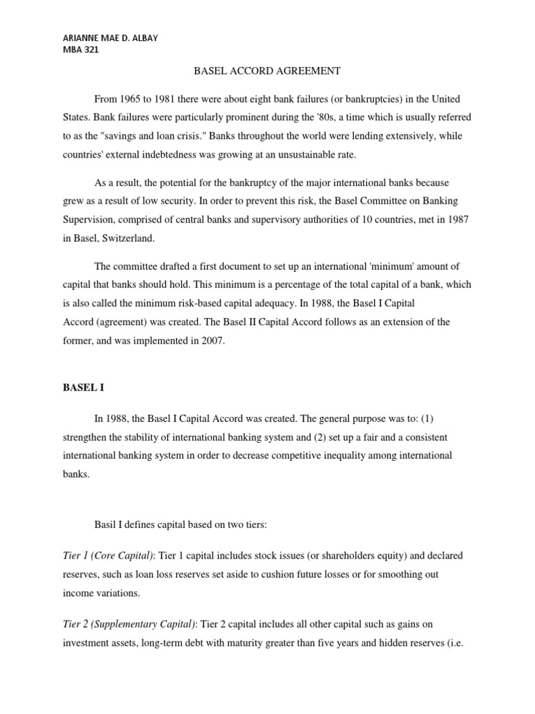 Basel Accord Agreement Nov 25 | PDF | Basel Ii | Capital Requirement