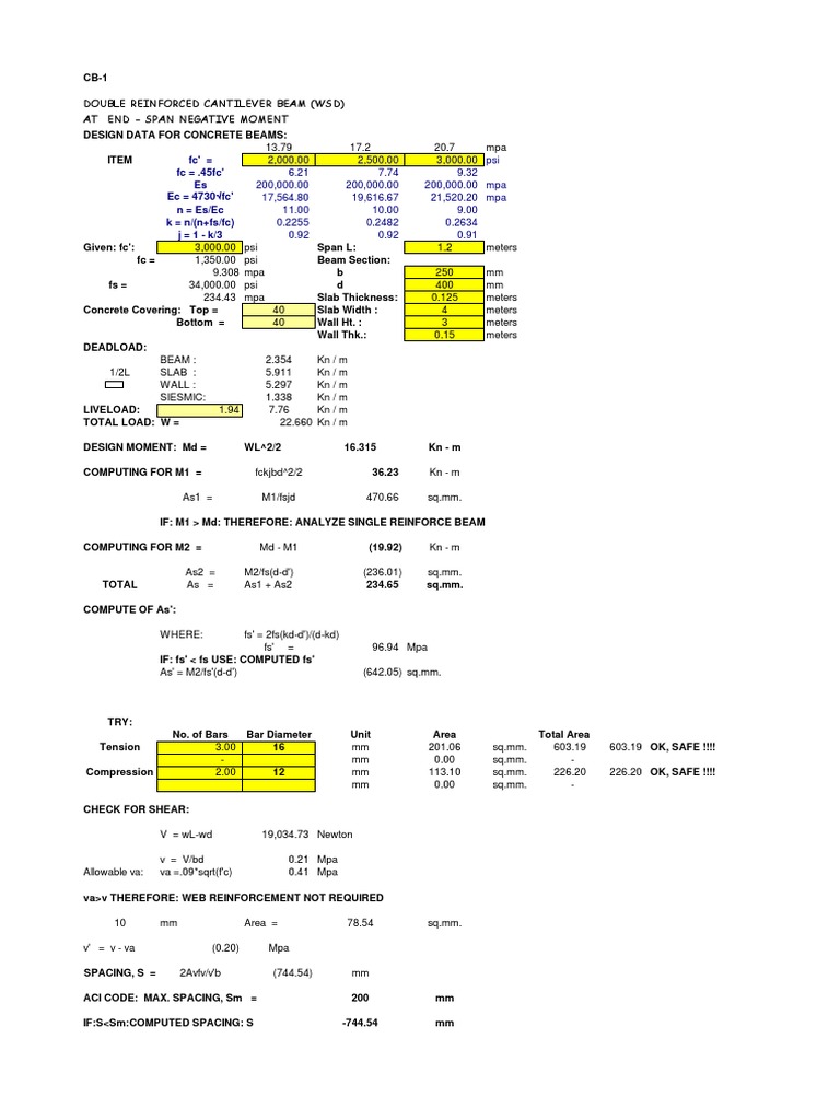 FC' FC .45fc' Es Ec 4730 FC' N Es/Ec K N/ (N+FS/FC) J 1 - k/3 | PDF ...