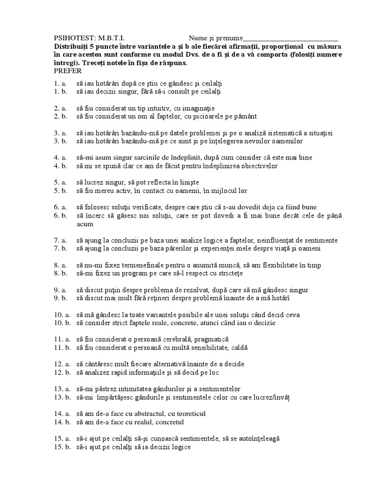 Chestionar 1 | PDF