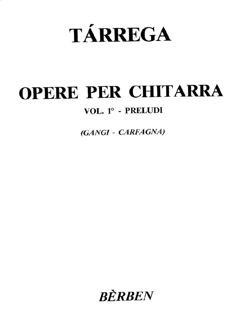 (SPARTITI) Tarrega Francisco - Vol. 1 - 2 - 3 - 4 | PDF