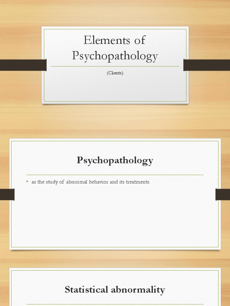 Elements of Psychopathology | PDF | Psychopathology | Mental Disorder