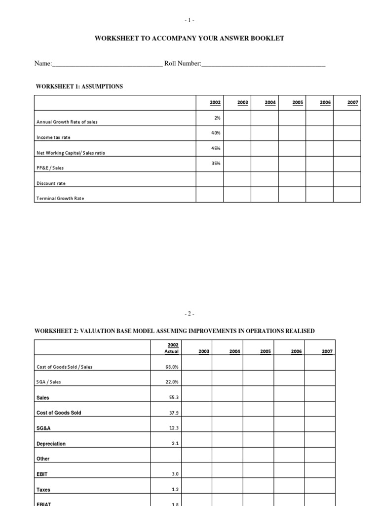 Valuation Worksheets for Robertson Company | PDF | Present Value ...
