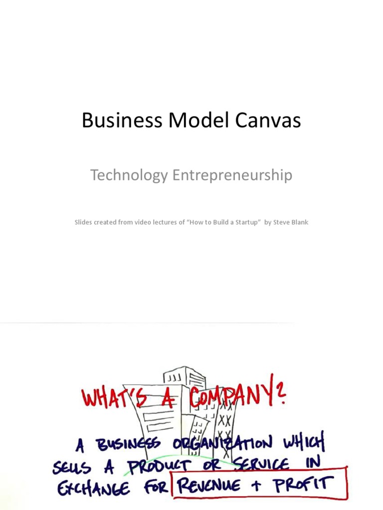 Business Model Canvas: Technology Entrepreneurship | PDF | Small ...