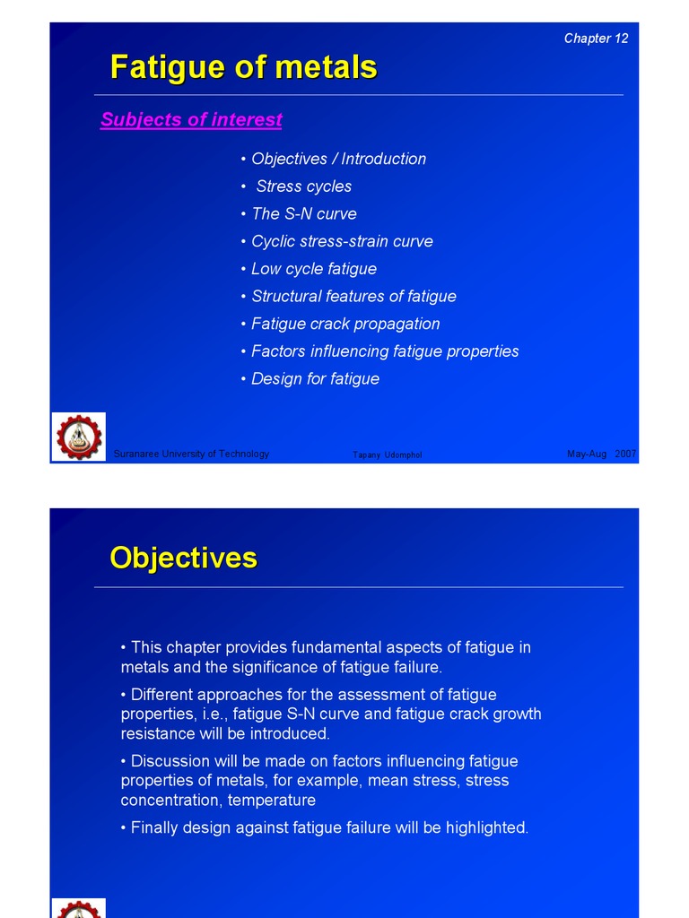 12 - Fatigue of Metals | PDF | Fatigue (Material) | Fracture