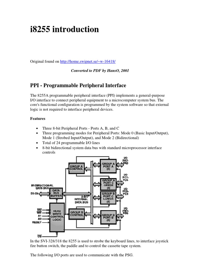 8255 Ppi-1 | PDF | Input/Output | Computer Data