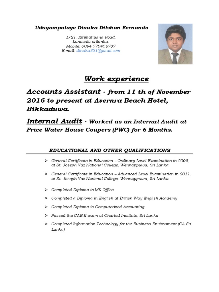 CV of Dinuka Fernando | PDF