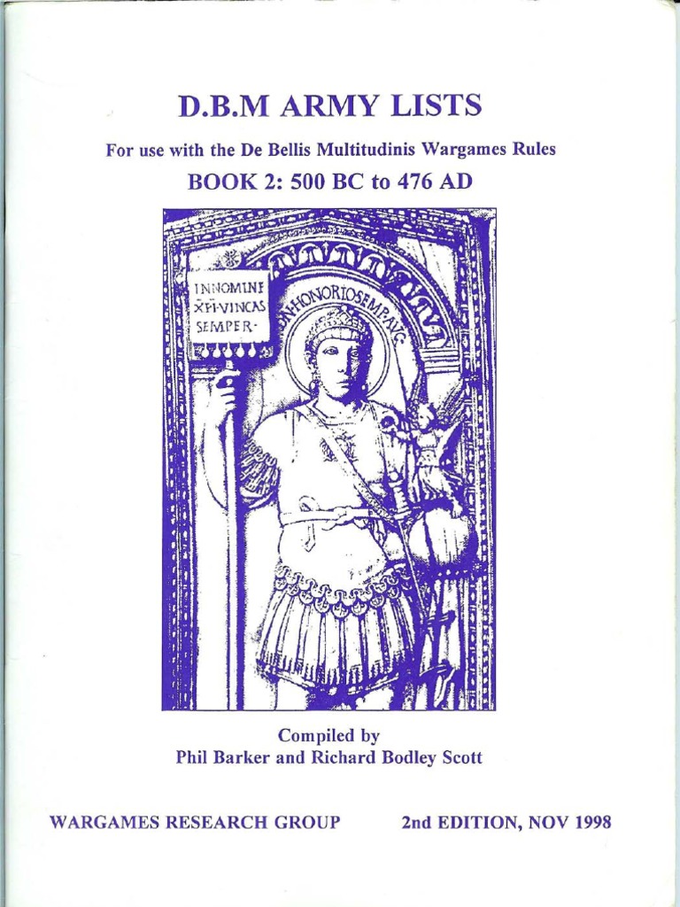 WRG - DBM de Bellis Multitudinis Army Book 2 - 500BC To 476AD 2nd ...