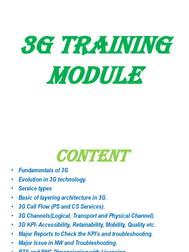 3G Training Module-07 Nov-15 | PDF | High Speed Packet Access | Quality ...