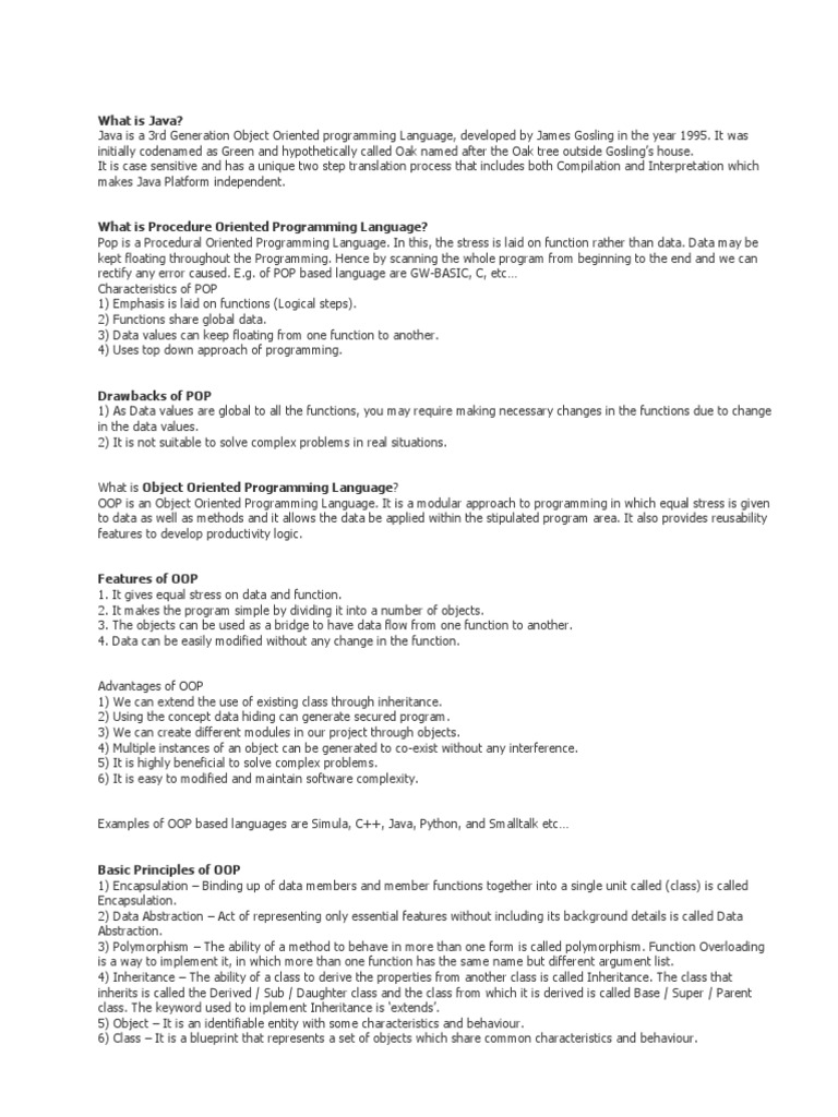 Java Notes | PDF | Constructor (Object Oriented Programming) | Programming