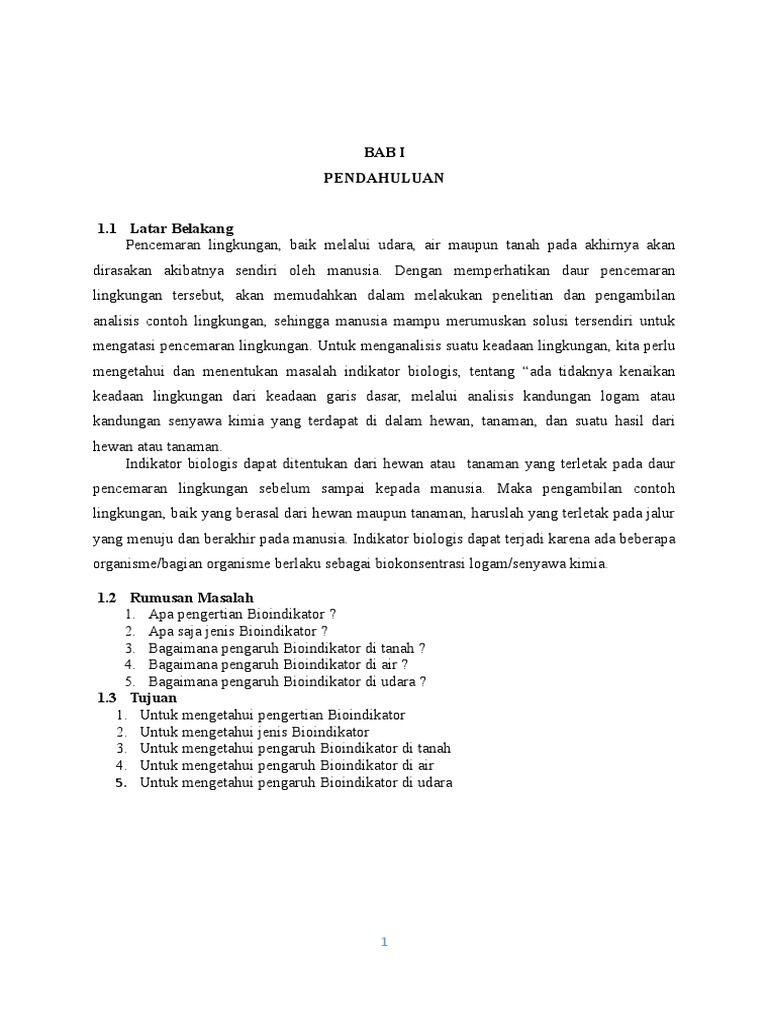 Makalah Ekologi Bioindikator | PDF