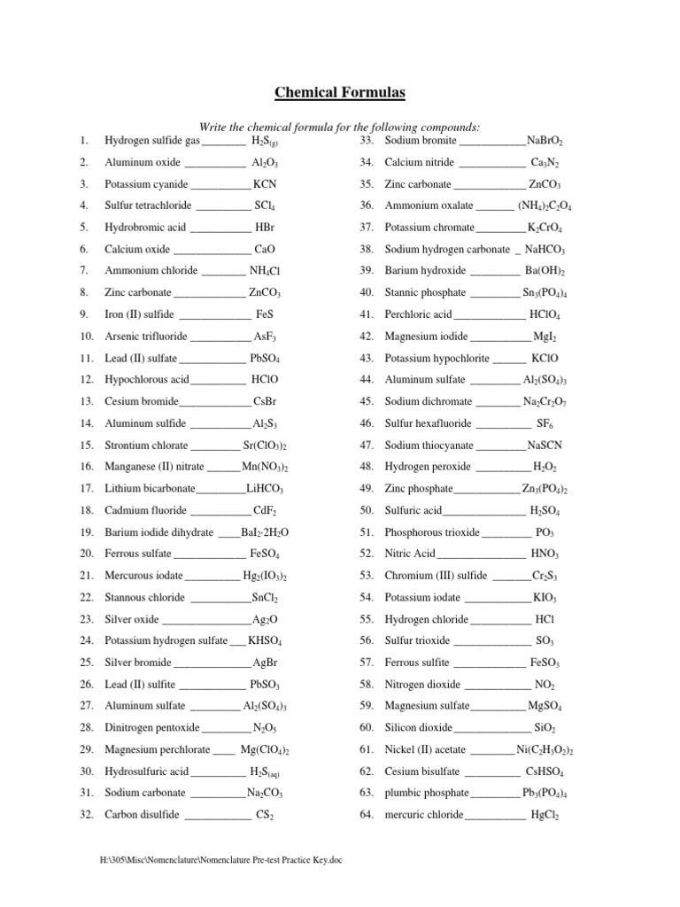 Nomenclature and Chemical Formula | PDF