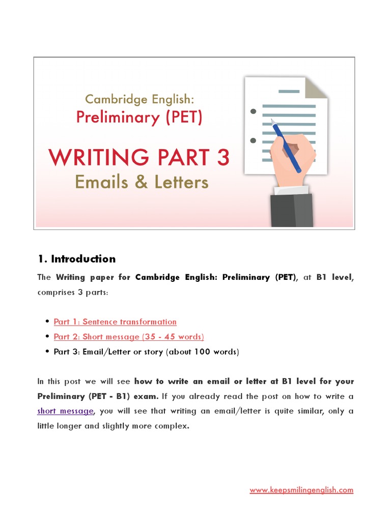 Writing Emails for PET B1 Exam | PDF | Human Communication | Communication