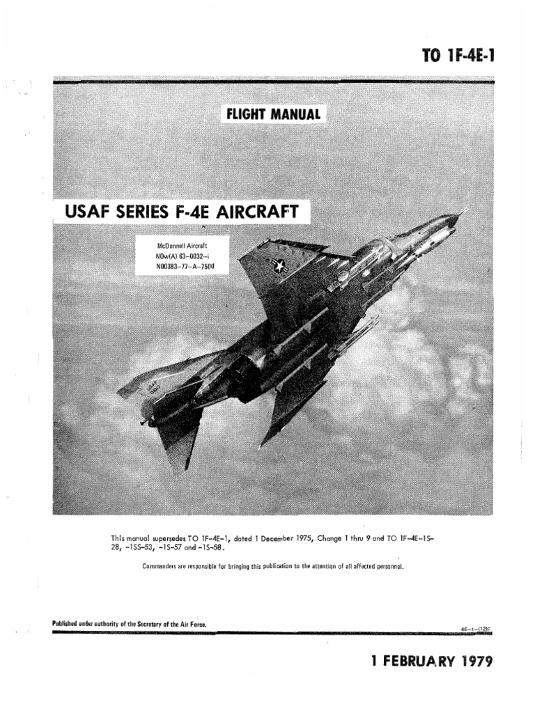 F4manual 1979 T O 1f 4e 1 Flight Manual Usaf Series F 4e Aircraft Pdf Pdf