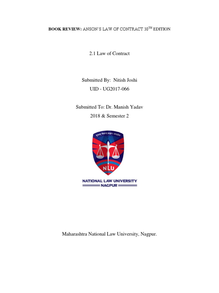 Book Review: Anson'S Law of Contract 30 | PDF | Queen's Counsel ...