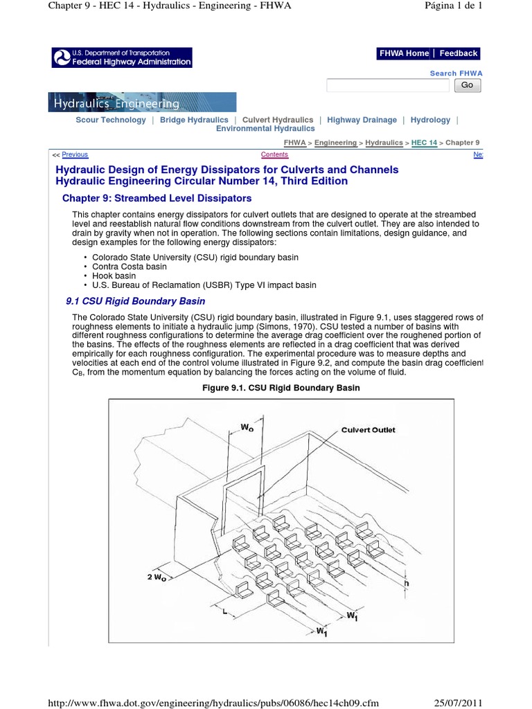 Hydraulic Design of Energy Dissipators For Culverts and Channels ...