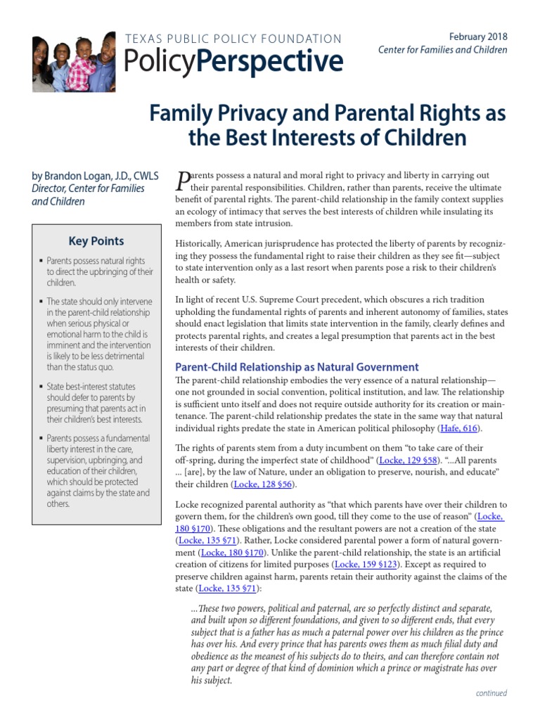 2018-02-Family Privacy and Parental Rights As The Best Interests of ...