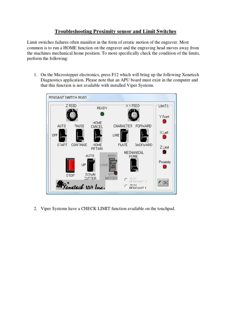 Engraver Sensor Troubleshooting Guide | PDF