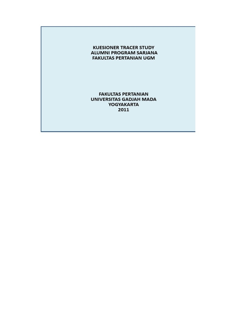 Form Kuesioner Tracer Study | PDF