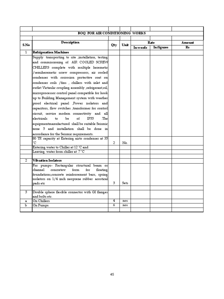 Boq Air | PDF | Duct (Flow) | Building Engineering