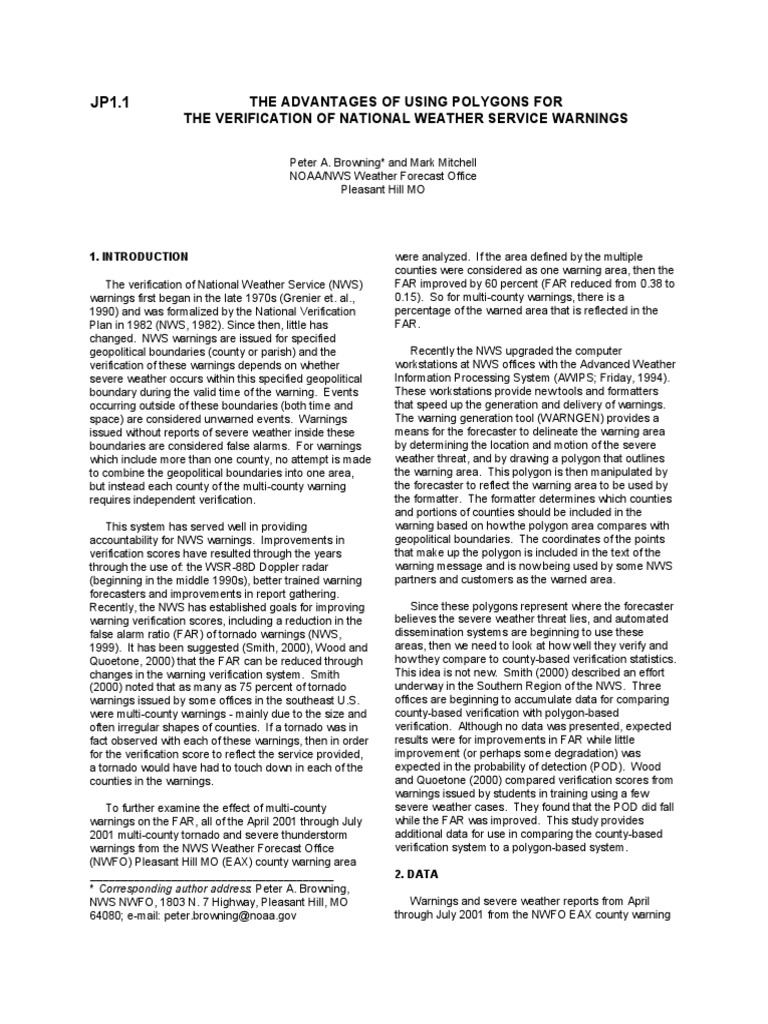 The Advantages of Using Polygons For The Verification of National ...