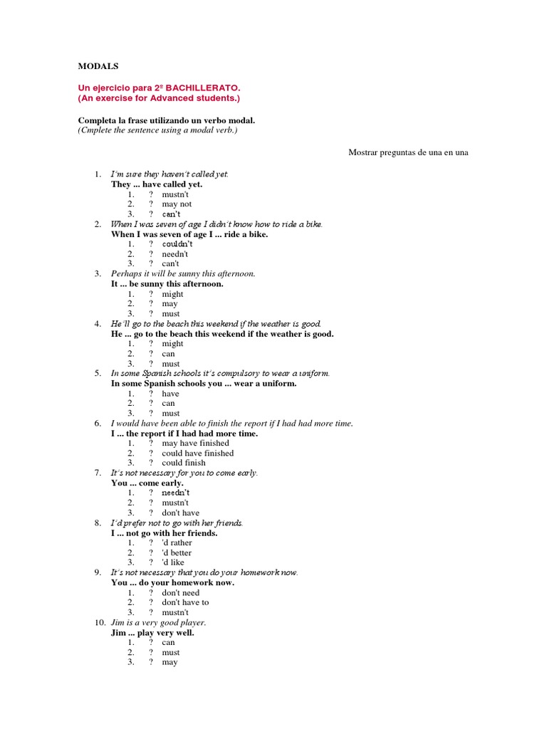 Mixed Modal Verbs | PDF
