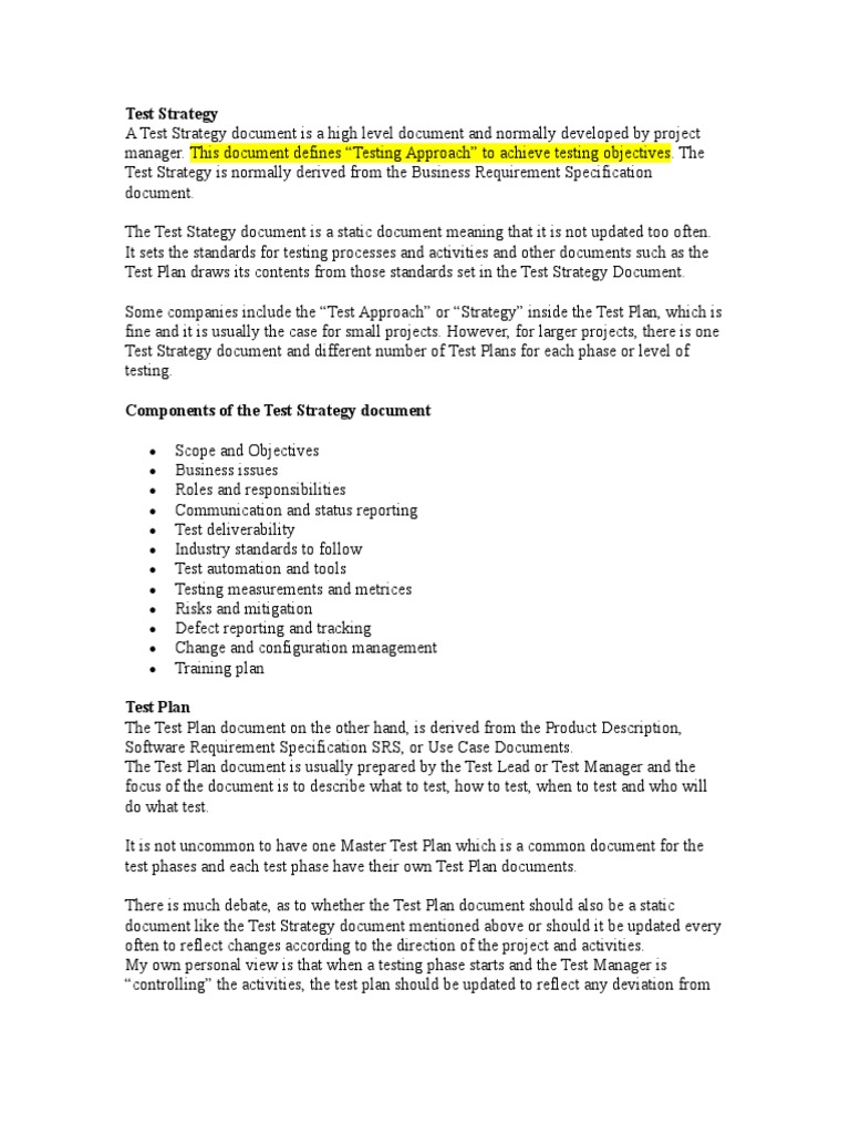 A Comprehensive Guide to Test Strategy and Test Plan Documentation ...