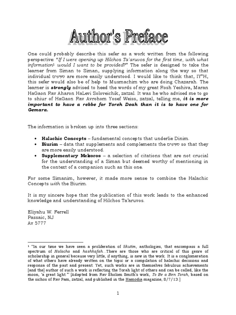 YOREH DEAH Companion - Taaruvos - Sample Siman | PDF | Jewish Law And ...