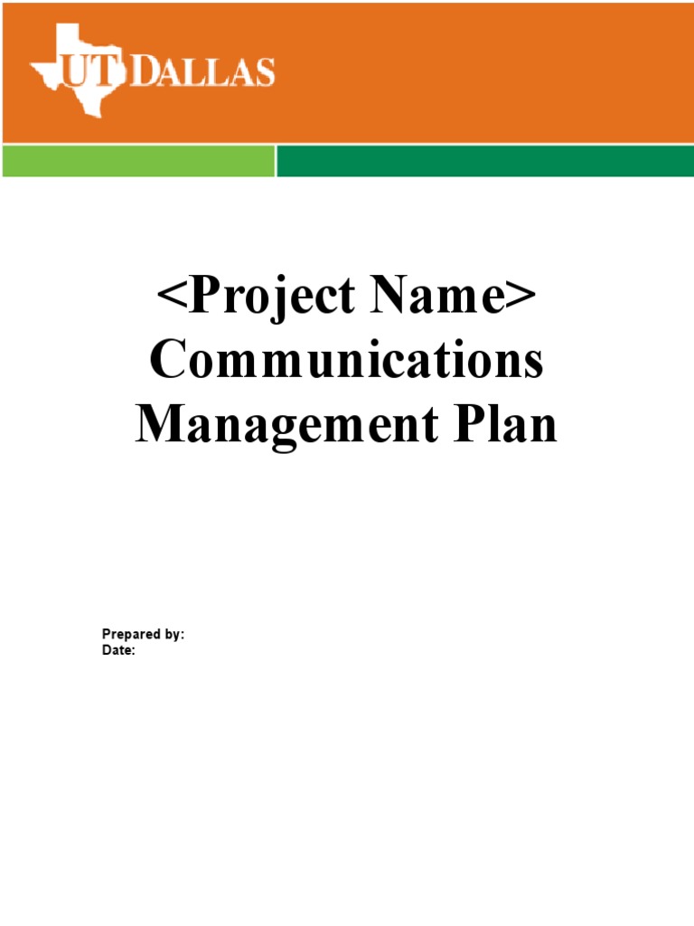 UTD Communications Management Plan Template | PDF | Share Point ...