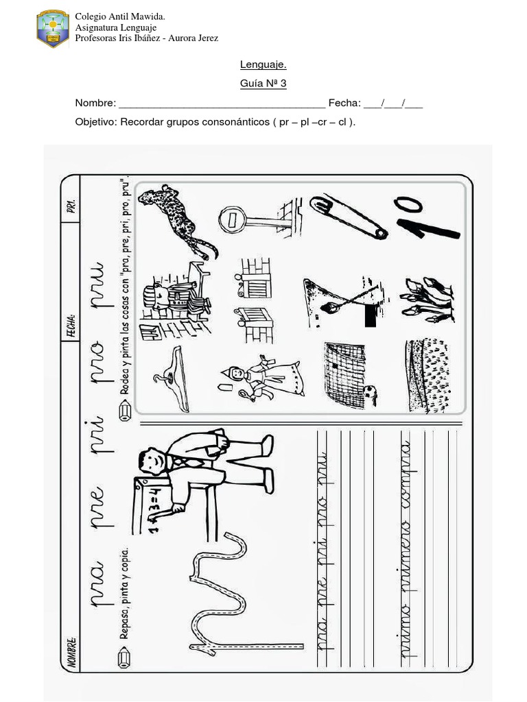 2º BÁSICO Lenguaje Guía Grupos Consonánticos | PDF