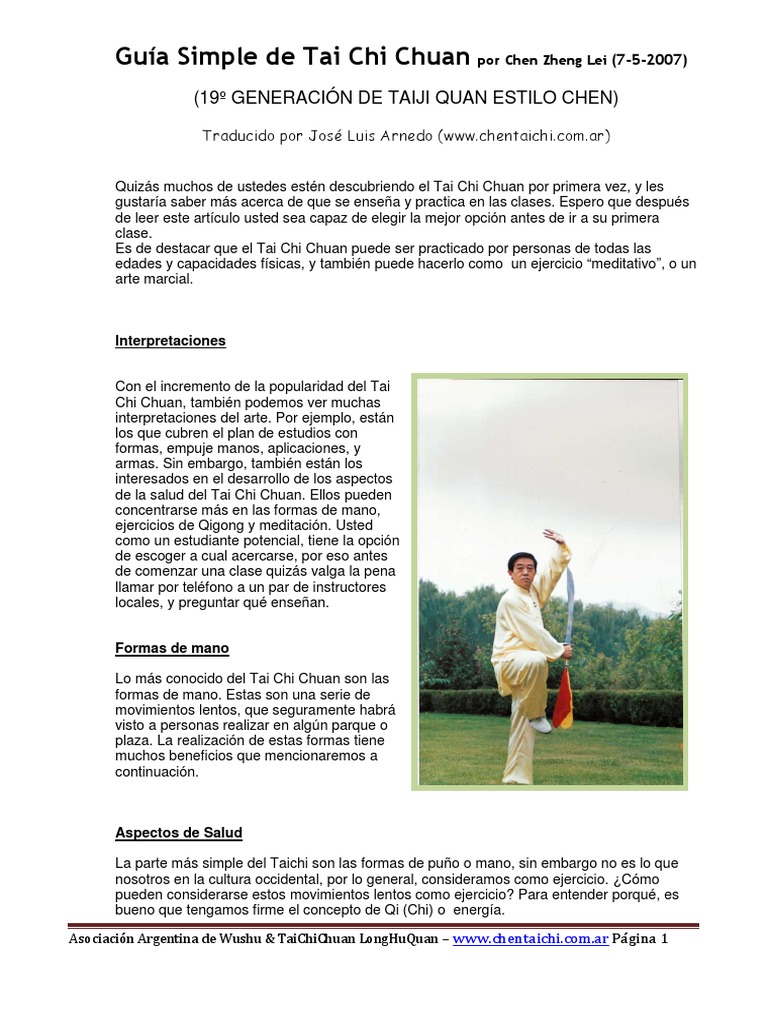 Guia Simple para La Practica Del Tai Chi Chuan | PDF | Tai Chi | Qi