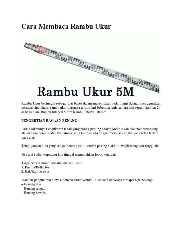 Cara Membaca Rambu Ukur | PDF