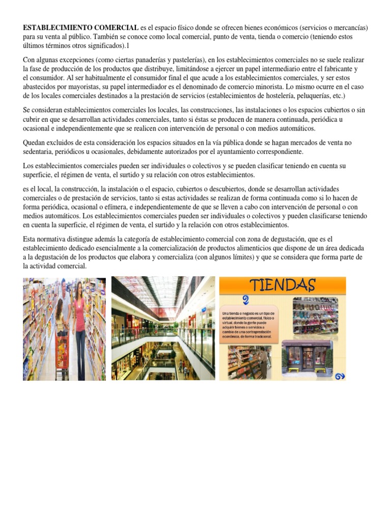 Establecimiento Comercial | PDF | Los símbolos | Comercio