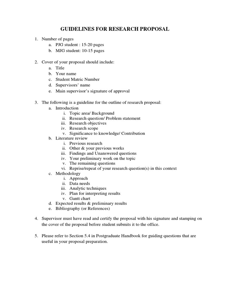 Proposal Guidelines | PDF