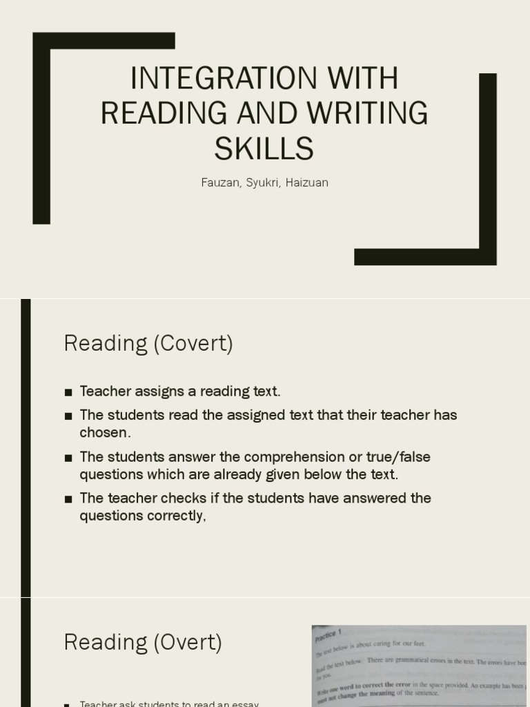 Reading and Writing Skills Integration | PDF