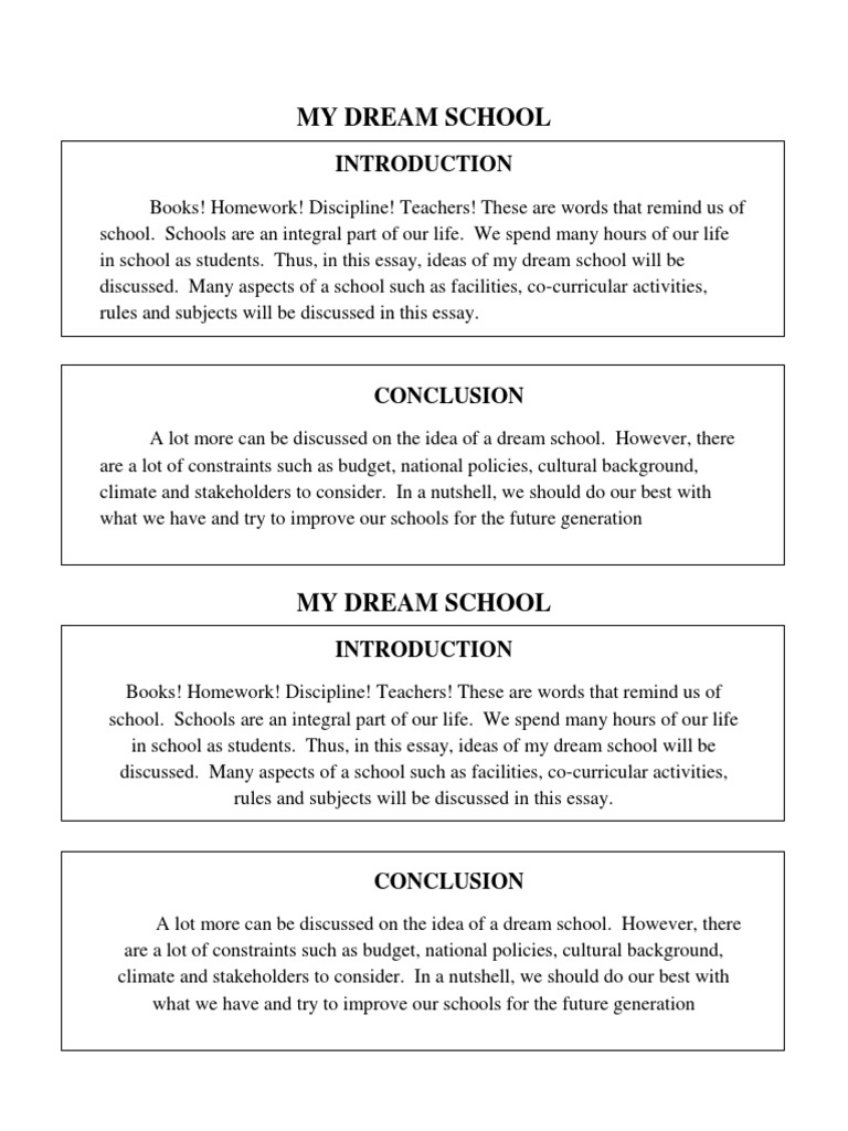 My Dream School | PDF