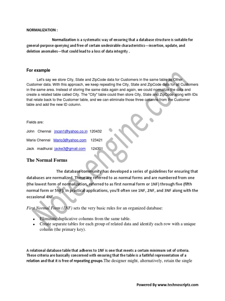 Database Normalization: Breaking Down Data into Tables | PDF | Scientific Modeling | Information ...