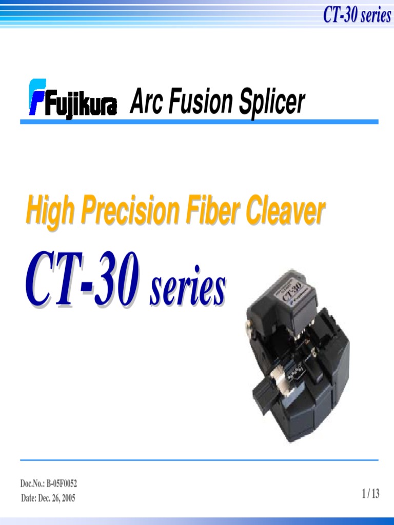 How To Use CT-30series | PDF | Optical Fiber | Telecommunications ...