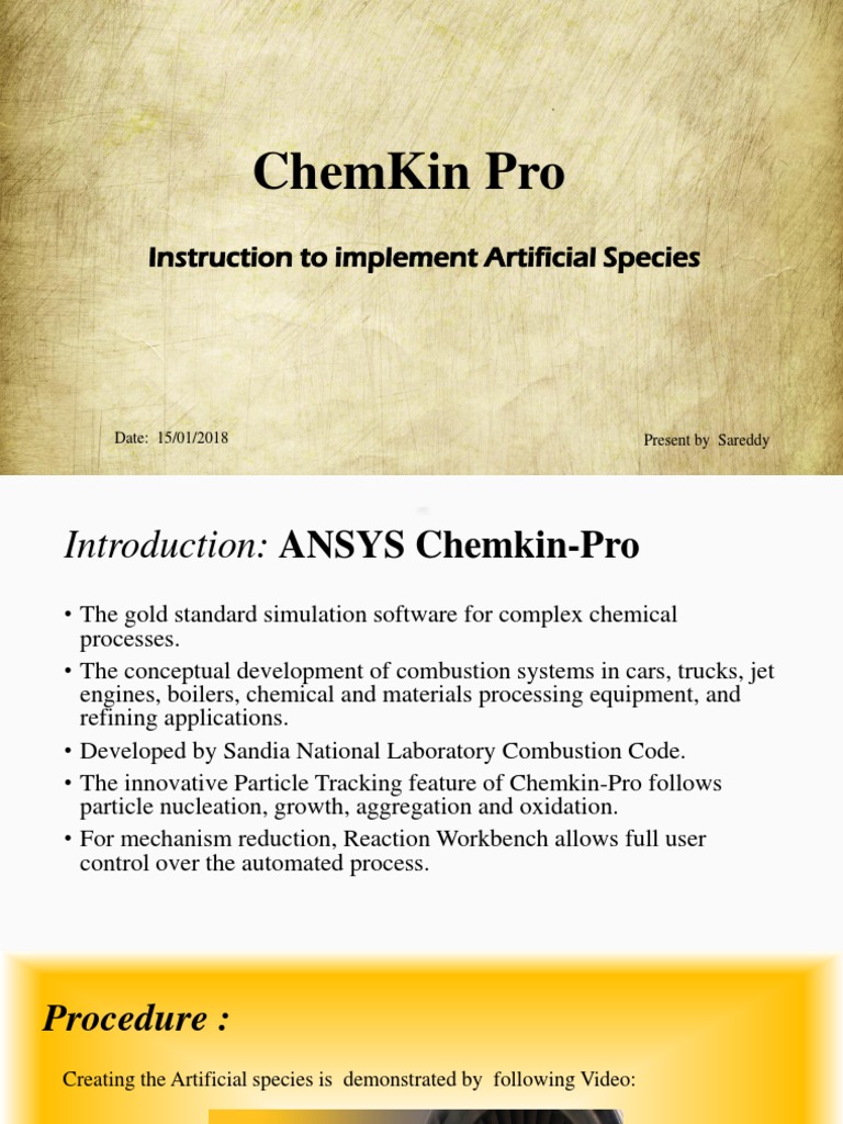 ChemKin Artificial Species | PDF