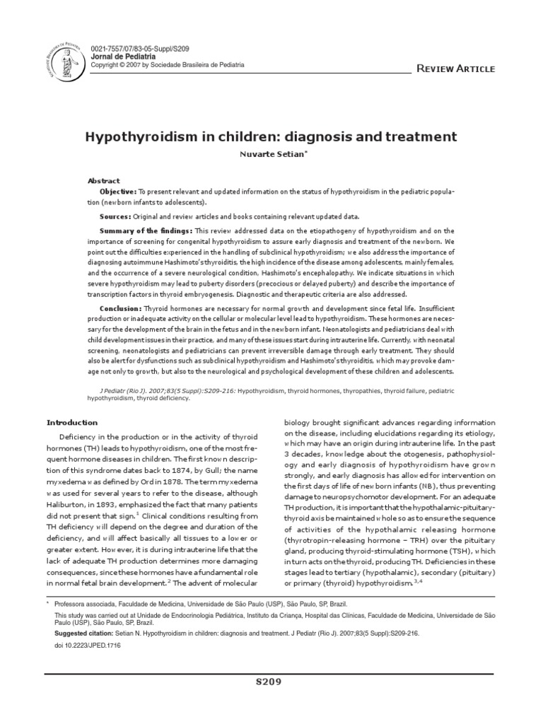 Congenital Hypothyroidism | PDF