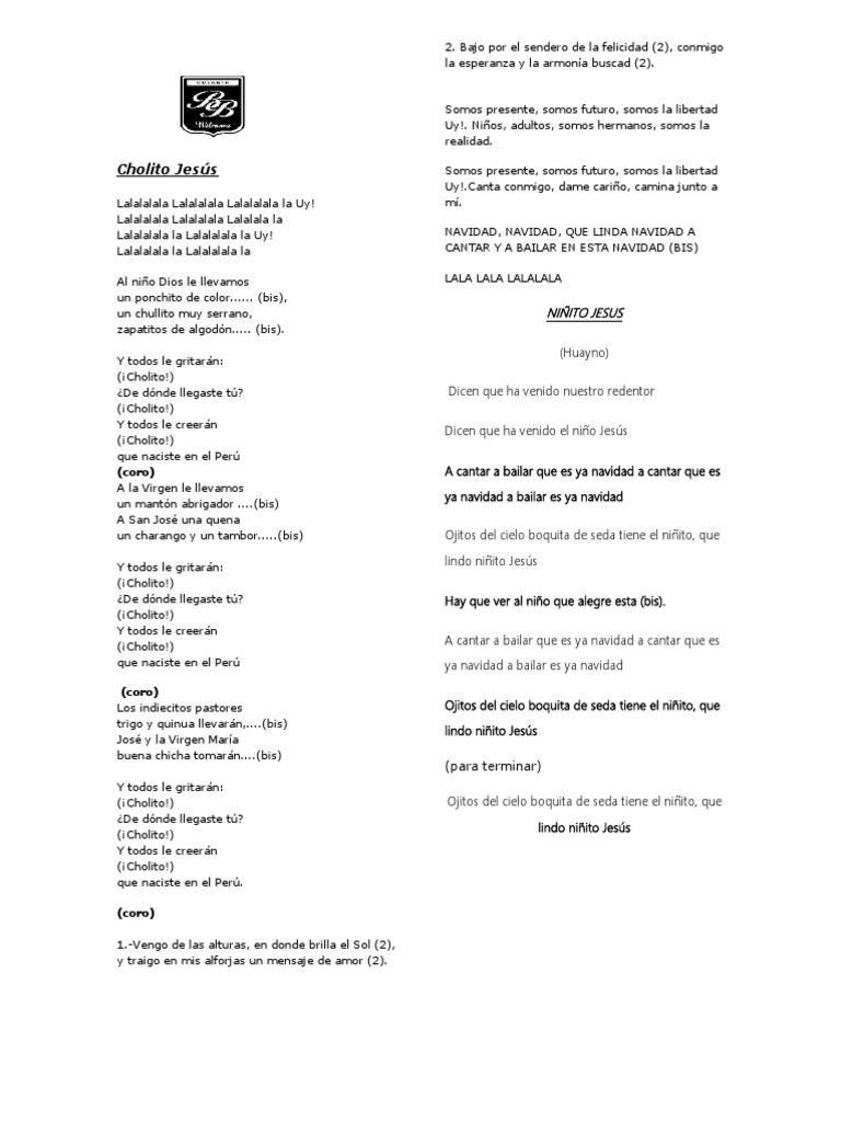 Letra de "Cholito Jesús" para Navidad | PDF | Cristo (título) | Personas