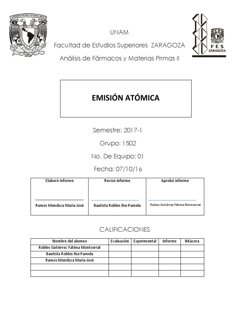 Emision Atomica | PDF | Espectrofotometria | Concentración