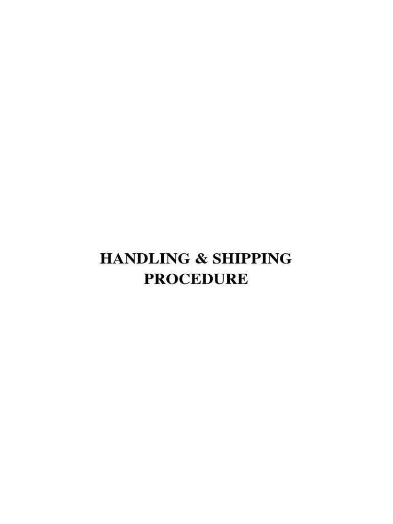 Shipping and Handling Procedures Guide | PDF | Packaging And Labeling ...