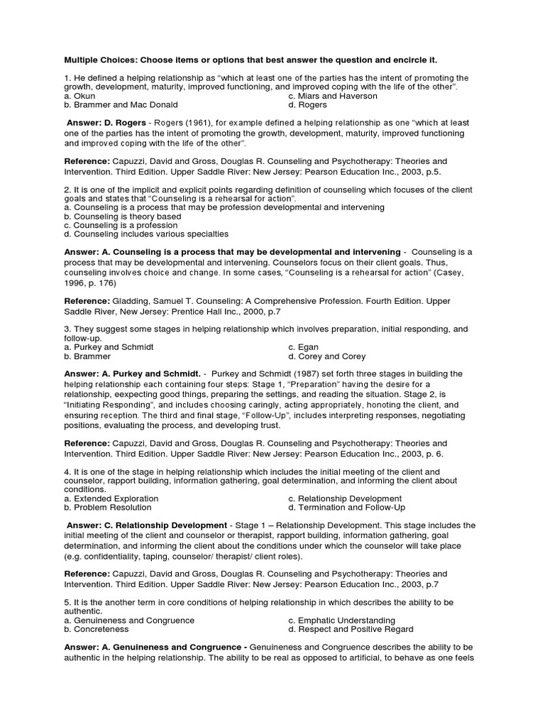 Counseling Test | Counseling Psychology | Psychotherapy