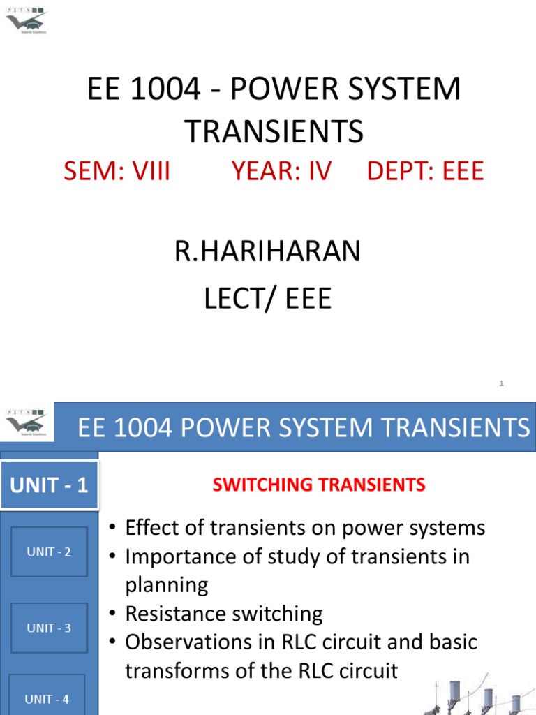 Power System Transients Overview | PDF | Electric Power System ...