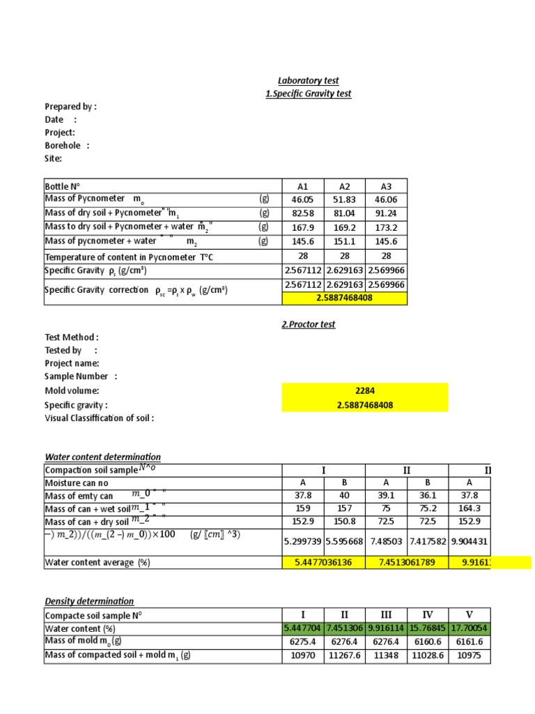 Specific Gravity Test | PDF | Density | Physical Quantities