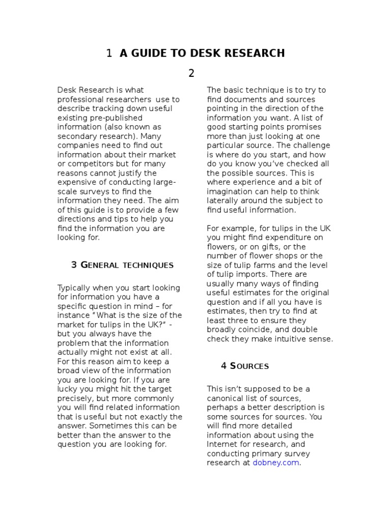 Desk Research: A Comprehensive Guide | PDF | Libraries | Subscription ...