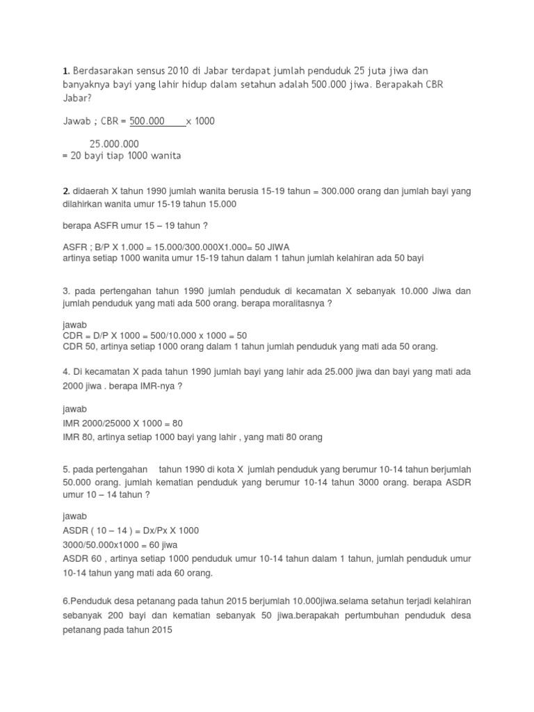 Soal Pertumbuhan Penduduk | PDF